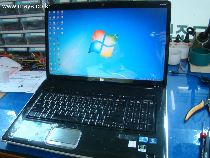 노트북수리 - HP DV8 화면바로 꺼짐증상 HP노트북수리 (광주)